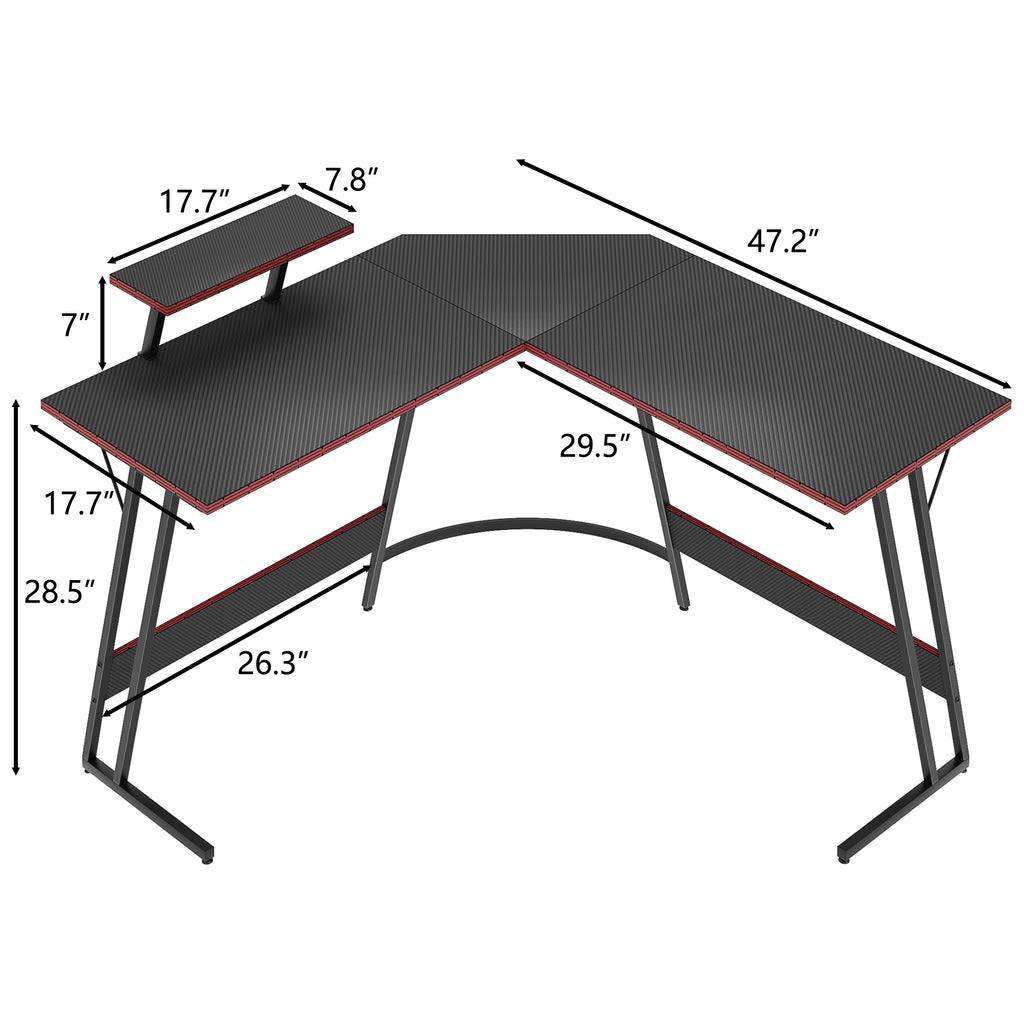 Homall L-Shaped Gaming Desk 47 Inches Corner Office Desk with Removabl ...