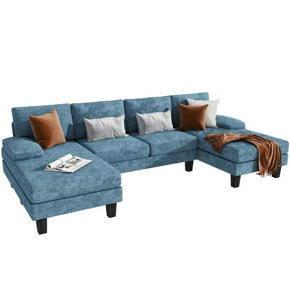 Homall Modern U-Shape Sectional Sofa, Chenille Fabric Modular Couch, 4 ...