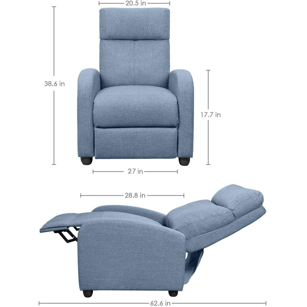 Homall Fabric Recliner Chair Adjustable Modern Home Theater Seating Si ...