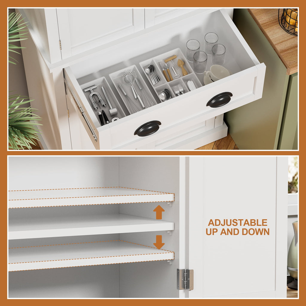 Homall 72 "H Kitchen Storage Cabinet, Multi-Shelf Storage Cabinet with ...