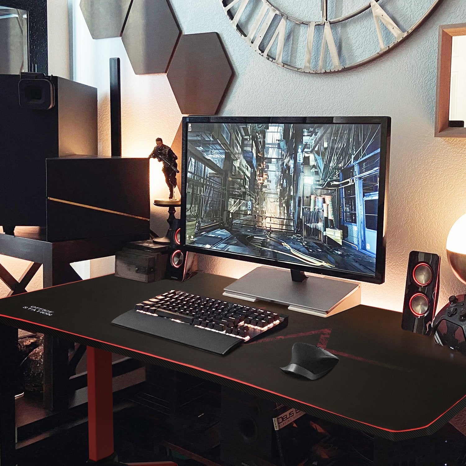 Homall Y-Shape Frame Gaming Desk Modern Style Racing Desk