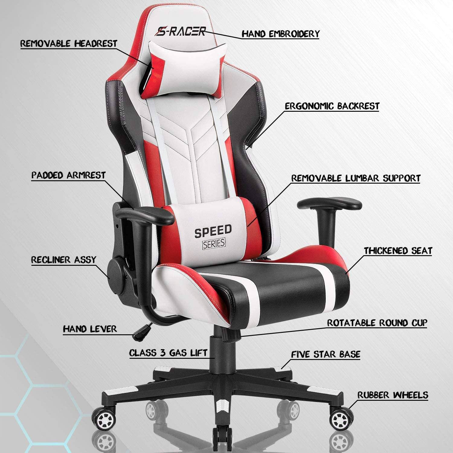 Homall Gaming Chair S-racer Chair Ergonomic High Back Computer Chair P